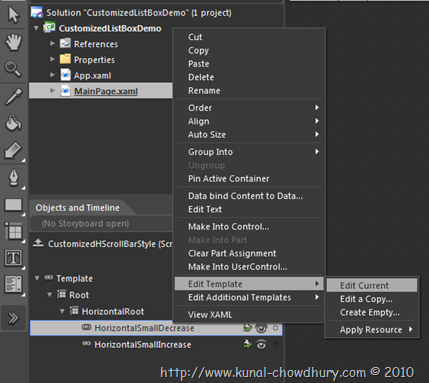 Customized Scrolling in Silverlight using Expression Blend | Kunal Chowdhury
